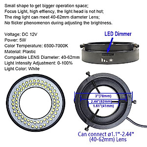 48MP 4K 1080P HDMI USB HD Industrial Video Digital Microscope Camera C Mount Lens LED Ring Light Electronics Soldering Repair (20-130x)