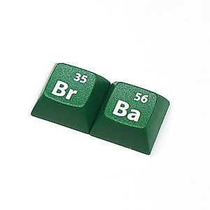 HFSECURITY 2pcs DSA Breaking Bad Design Br Ba Keycaps for Cherry MX Switch Mechanical Gaming Keyboard Key Cap Replacement Green SP Cap
