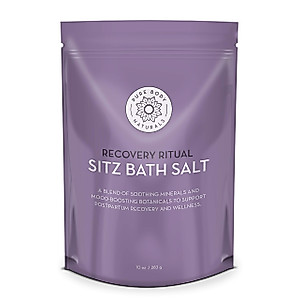Pure Body Naturals Sitz Bath Salt – Postpartum Care and Hemorrhoid Treatment – Natural Soak for Self Care and Hemmoroid Treatment - Post Partum Essentials, 10 Oz