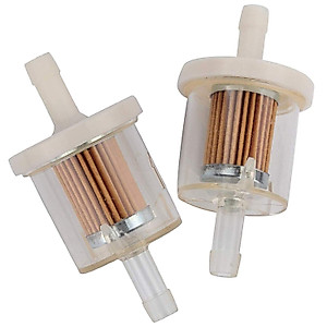Set of 2, 691035 493629 Universal 40 Micron 1/4 Inline Fuel Filter fits for Briggs & Stratton Kawasaki 49019-7001 7-07061 Kohler 2505007S 2505021S husqvarna Lawnmower Parts (Black)