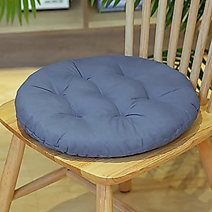 DINGZZ Chair Cushion Round Cotton Upholstery Soft Padded Pad Office Home Car Solid Color Cushions Textiles ( Color : Black , Size : 35X35CM )
