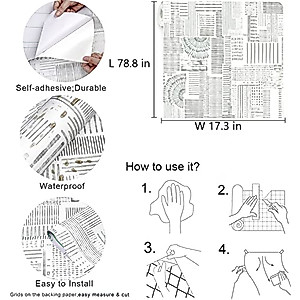 Theper Modern Peel and Stick Wallpaper Gray and White Stripe Wallpaper Contact Paper 17.3” x 78.7” Geometric Wallpaper Self Adhesive Wallpaper Removable Decorative Wallpaper for Bedroom Vinyl Film