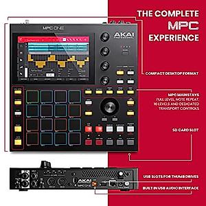 Akai Professional MPC One – Drum Machine, Sampler & MIDI Controller with Beat Pads, Synth Engines, Standalone Operation and Touch Display