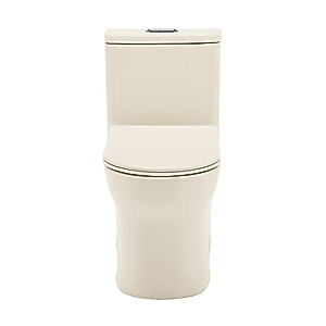 Swiss Madison Well Made Forever SM-1T111BQ, Burdon One Piece Square Toilet Dual Flush 1.1/1.6 gpf in Bisque