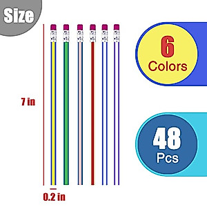 Flexible Pencils,48 Pieces Bendy Pencils,Colorful Soft Bendable Pencils with Eraser for Students Kids as School Teachers Prizes