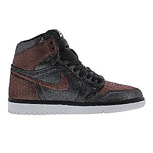 Nike Womens Air Jordan 1 Hi OG Fearless Black/Black-MTLC Rose Gld Synthetic Size 8.5