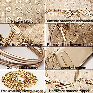 YOUNXSL Women Fashion Synthetic Leather Handbags Tote Bag Shoulder Bag Top Handle Satchel Purse with Pendant Set 4pcs Blue