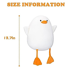 MELECERi White Duck Plush Toy Stuffed Animals Hugging Duck Plush Cute Plushies for Girls and Boys 13.7"