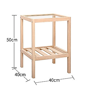 HIGOH Bedside Table Bedside Table Small Apartment Solid Wood Bedroom Bedside Table Room Desk Wind Bedside Table (Color : 1)