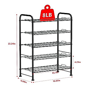 OYEAL Water Bottle Storage Rack 5 Tier Bottled Water Holder Organizer Freestanding Floor Beverage Soda Drink Stand Shelf for Kitchen Pantry Can Storage, Hold 30 Bottles, Black