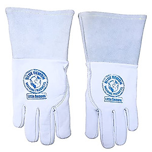 Blue Demon Little Demons kids welding gloves, XX Small, White