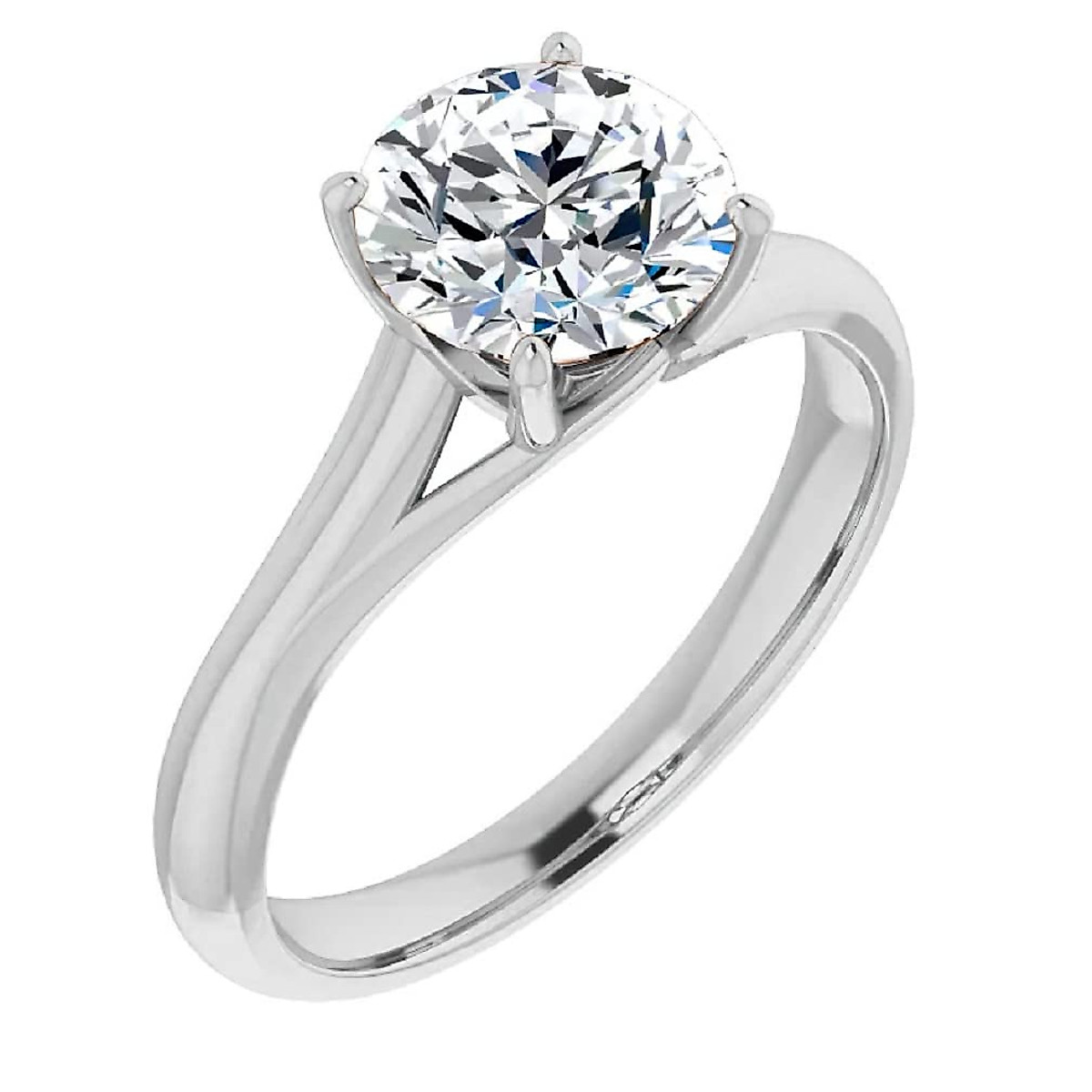 10K/14K/18K Solid White Gold Handmade Engagement Ring 1.0 CT Round Cut Moissanite Diamond Solitaire Wedding/Bridal Rings Set for Womens/Her Proposes Gifts