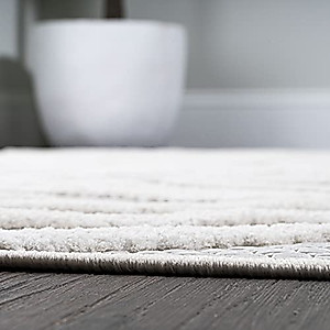 JONATHAN Y IBZ100D-5R Balansat Moroccan Diamond Indoor Outdoor Area-Rug Bohemian Geometric Easy-Cleaning Bedroom Kitchen Backyard Patio Porch Non Shedding, 5' Round, Ivory