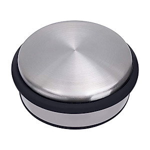 KINJOEK 2 Packs Heavy Duty No Drill Door Stopper, Stainless Steel Door Stop, Surrounded with Protective Rubber Bands Anti-Slip Door Wedge for Office, Home, Garage, Laundry Door