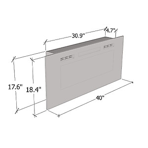 40" Electric Fireplace Recessed Wall Mounted Heater, 1500W/5100BTU (White)