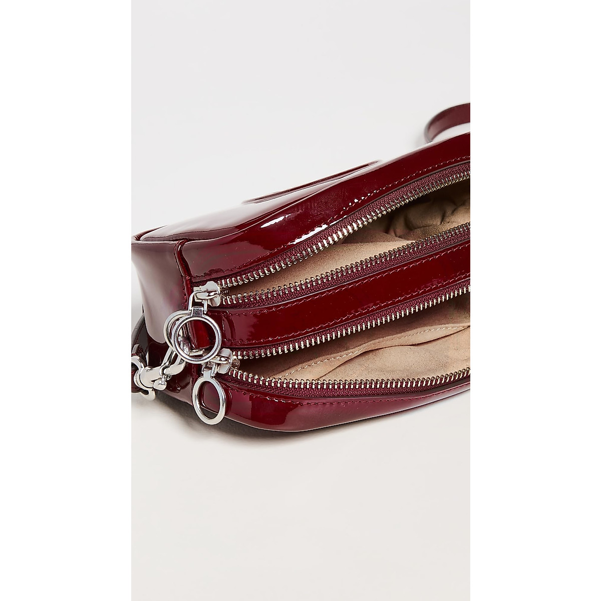 Tory Burch Women's Perry Bombe Patent Mini Bag, Royal Burgundy, Red, One Size