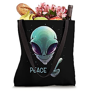 Alien Peace Sigh Hand Cool Space Futuristic-Psychedelic Tote Bag