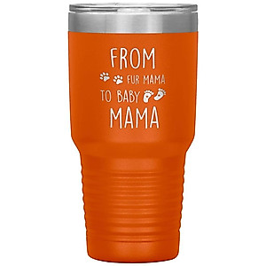 ODDITEES Cute Pregnancy Announcement For New Mom From Fur Mama To Baby Mama Laser Etched 30oz Stainless Steel Tumbler - Teal