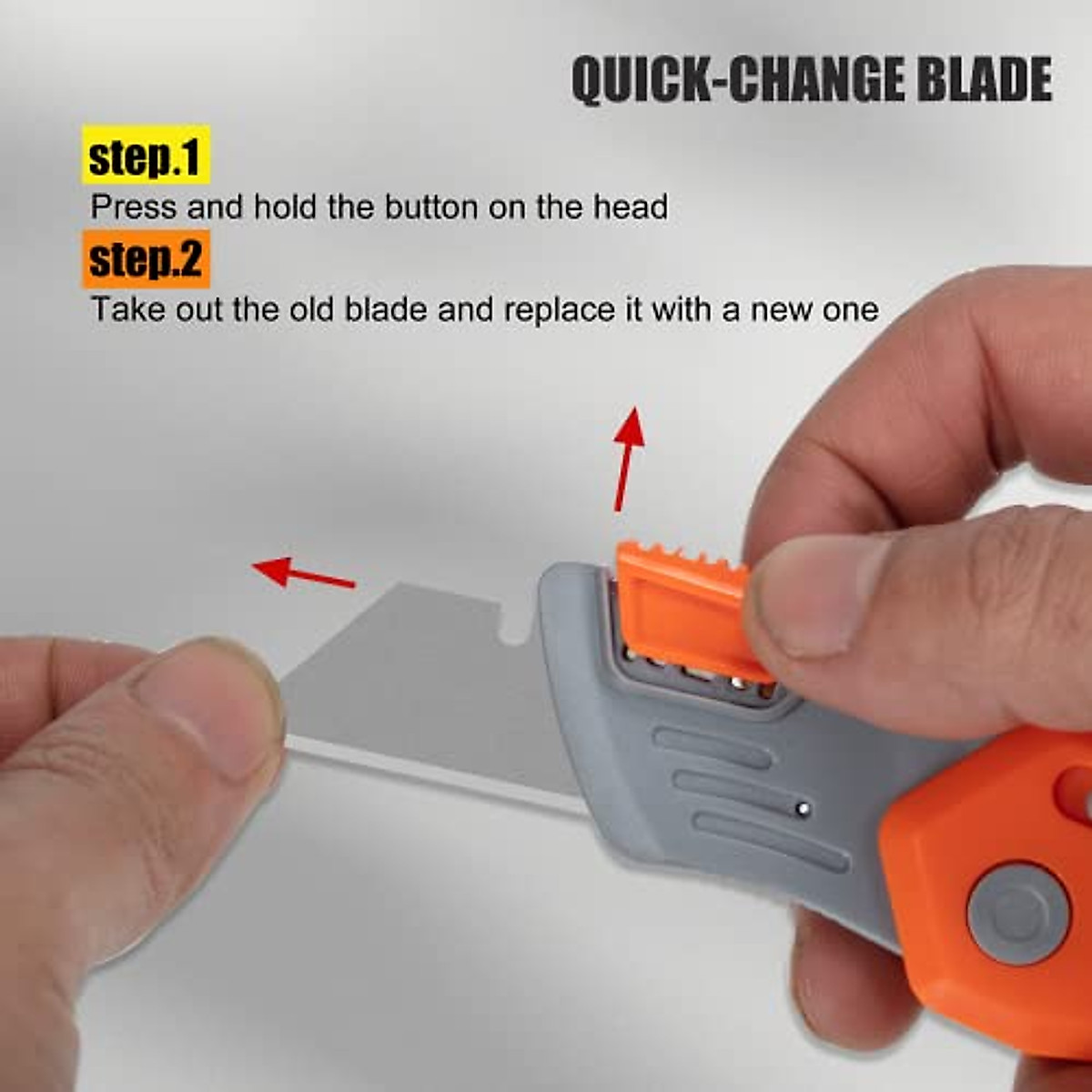 KATA 6-Pack Utility Knife, Folding Box Cutter for Cartons, Cardboard and Boxes, Quick Change Blade, 10pcs Extra SK5 Blades Included, Lock Back Mechanism