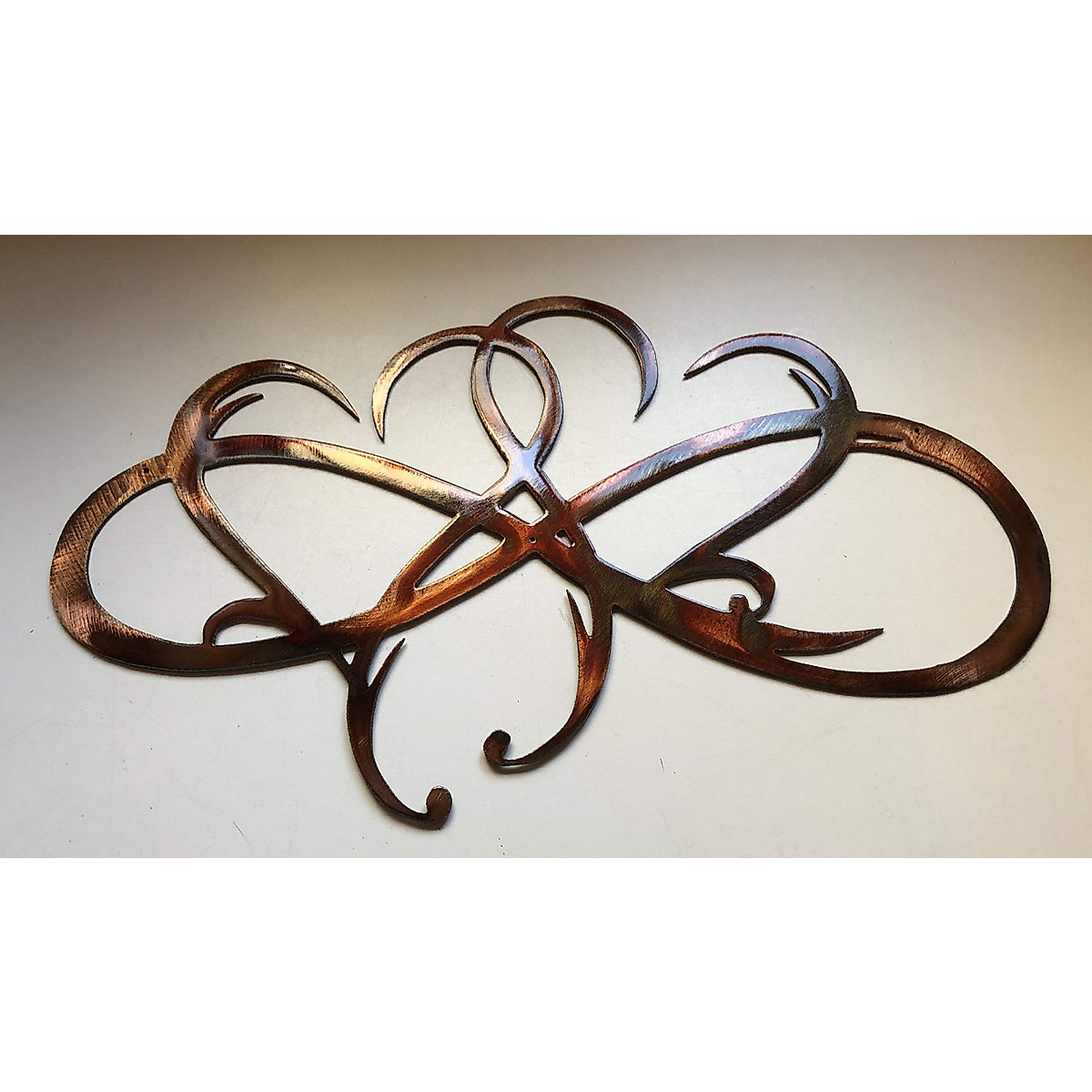 Dual Infinity Hearts Metal Wall Art Accent Two Hearts Become One