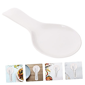 YARNOW Ceramic Spoon Rest Ceramic Spatula Rest Stove Kitchen Decor and Accessories Countertop Spoon Rest Ladle Rest Scoops Chopstick Holders Scooper Household White Cutlery Rack Ceramics