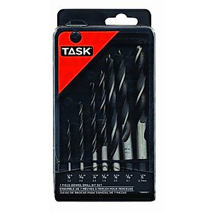 Task T56007 7-Piece Dowel Drill Bit Set for Wood And Plastic