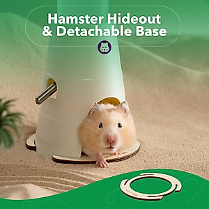 MEWOOFUN Hamster Water Bottle with Stand & Hideout Space for Dwarf Hamsters Gerbils Mice (150ml)