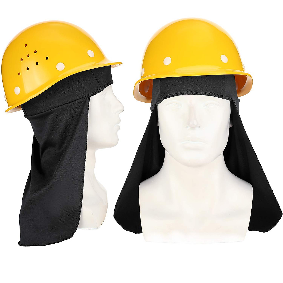 2 Packs Cooling Skull Cap Elastic Sun Shade Hat Neck (Black)