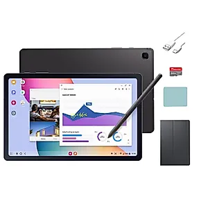 SAMSUNG Galaxy Tab S6 Lite 10.4" 64GB Android Tablet, S Pen Included, Slim Metal Design, AKG Dual Speakers, Long Lasting Battery, Gray with Accessories