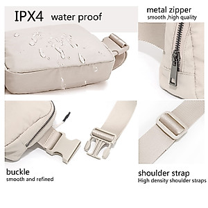 Fanny Belt Bag Waist Pack Crossbody Bags Bum Bag for Running Hiking Travel Workout Adjustable Strap for Women -beige