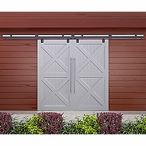 DIYHD 12FT Box Track Double Sliding Barn Door Hardware