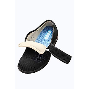 ZUMEIJIA Women's Diabetic Shoes for Women Casual Adjustable Walking Shoes Wide Shoes for Elderly Swollen Feet Non-Slip Air Cushion Bottom Fattening and Widening 9.5 Black