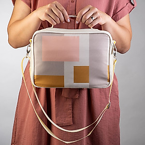 DIVERSEBEE Large Bible Cover with Handles and Shoulder Strap, Bible Carrying Case for Women, Bible Tote Bag, Bible Book Cover, Bible Accessories, Christian Gift (Geometric)