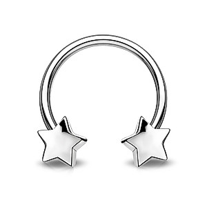 Jewseen 16g Septum Ring Star Septum Jewelry Cartilage Earring Hoop Helix Piercing Jewelry Surgical Steel Tragus Earrings Daith Earrings Nose Ring Hoop for Women and Men