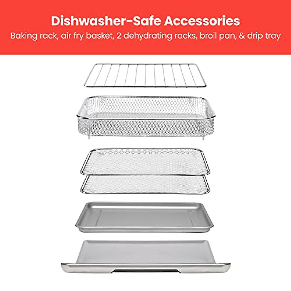 Chefman Toast-Air Touch Air Fryer Toaster Oven Combo, 4-In-1 Black Convection Oven Countertop, Cook a 10-In Pizza, 4 Slices of Toast, Air Fry, Bake, Air Broil, Dehydrate, 21 Qt