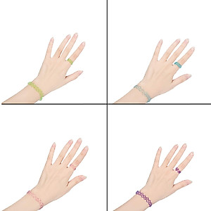 BodyJ4You 30PC Choker Henna Tattoo Necklace Bracelet Ring Set - Stretchy 90s Accessories Women Girls Kids - Vibrant Rainbow Pink Green Blue Red Clear White - Elastic Adjustable Jewelry