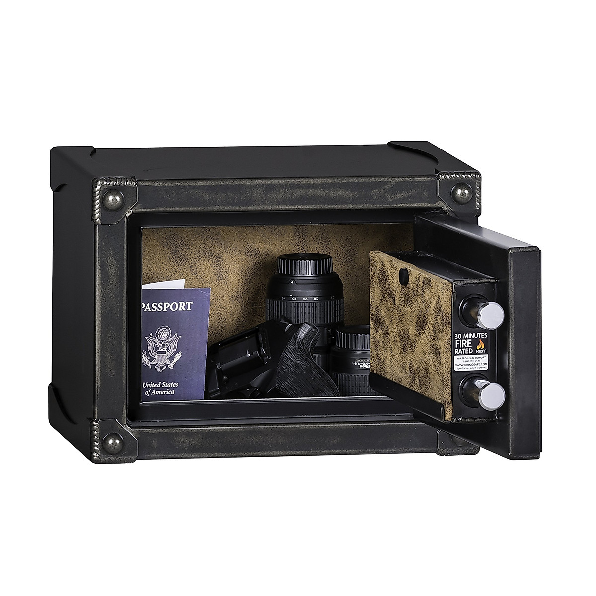 Longhorn Gun Safe by Rhino Metals, LSB1014 Home & Office Security Safe, Cabinet Safe with Key Lock, 30 Minutes Fire Protection, 30lbs