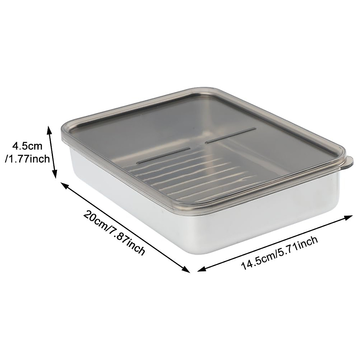 Bacon Container for Refrigerator with Lid Stainless Steel Deli Meat Storage Containers for Fridge Anti Slip and No Stick Keep Fresh Kitchen Food Storage Containers(Silver)