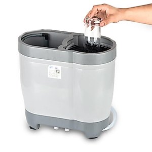 HEQIM Press-Type Glass Washer, Automatic Glass Washing Machine with Ring-Shaped and Cylindrical Brush, Scrub Inside and Outside Simultaneously, Simple Installation, for Parties, Bars, Coffee Shops
