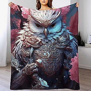 Joint Gou Wild Animal Blanket, Fleece Flannel Cozy Throw Blankets, Breathable Lightweight Warm Bed Blanket Fantasy Bird Blanket for Couch Bed Sofa All Season 70"x80"