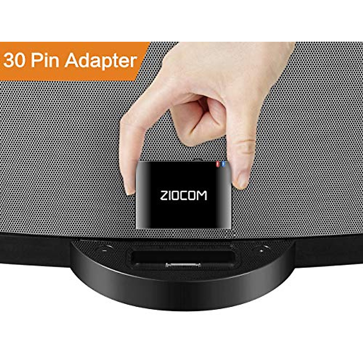 ZIOCOM 30 Pin Bluetooth Adapter Receiver for Bose iPod iPhone SoundDock and Other 30 pin Dock Speakers with 3.5mm Aux Cable(Not for Car and Motorcycles), Black