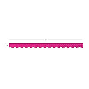 Teacher Created Resources Hot Pink Polka Dots Scalloped Border Trim (5209)