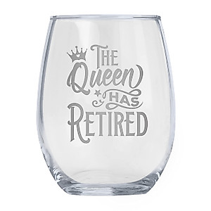 Bad Bananas Retirement Gifts for Women 2024 - The Queen Has Retired 21 Oz Stemless Wine Glass