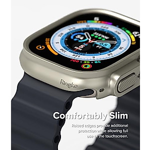 Ringke Slim [No More Discoloration / 2 Pack] Compatible with Apple Watch Ultra 2 Case and Designed for Apple Watch Ultra Case, Solid Transparent Cover + Extra Color - Clear + Titanium Gray