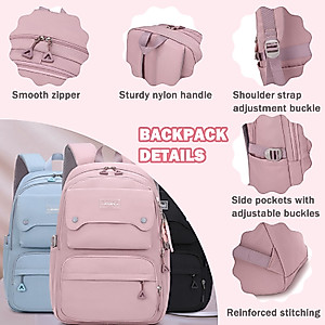Girls Large-capacity Backpack Middle Elementary School Casual Bookbag Kids Outdoor Travel bag Solid Color Daypack for Teens