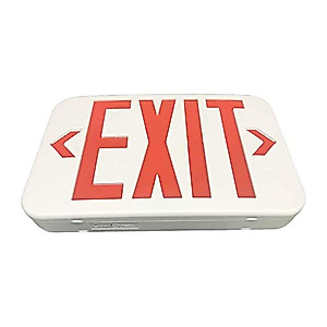 AmazonCommercial LED Emergency Exit Sign, UL Certified, 1-Pack, Double Face Exit with Battery Backup