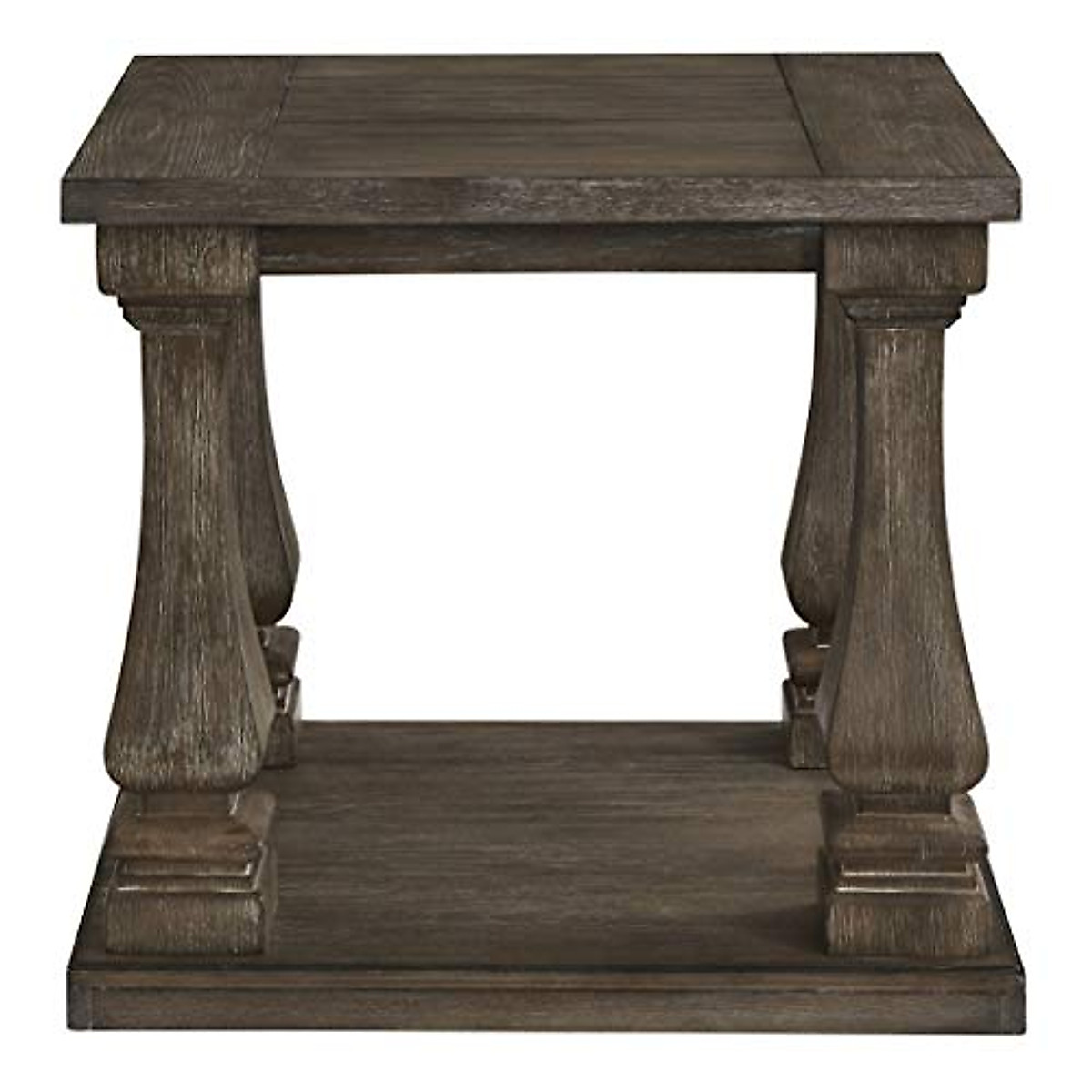 Signature Design by Ashley Johnelle Modern Country Rectangular End Table, Weathered Brown
