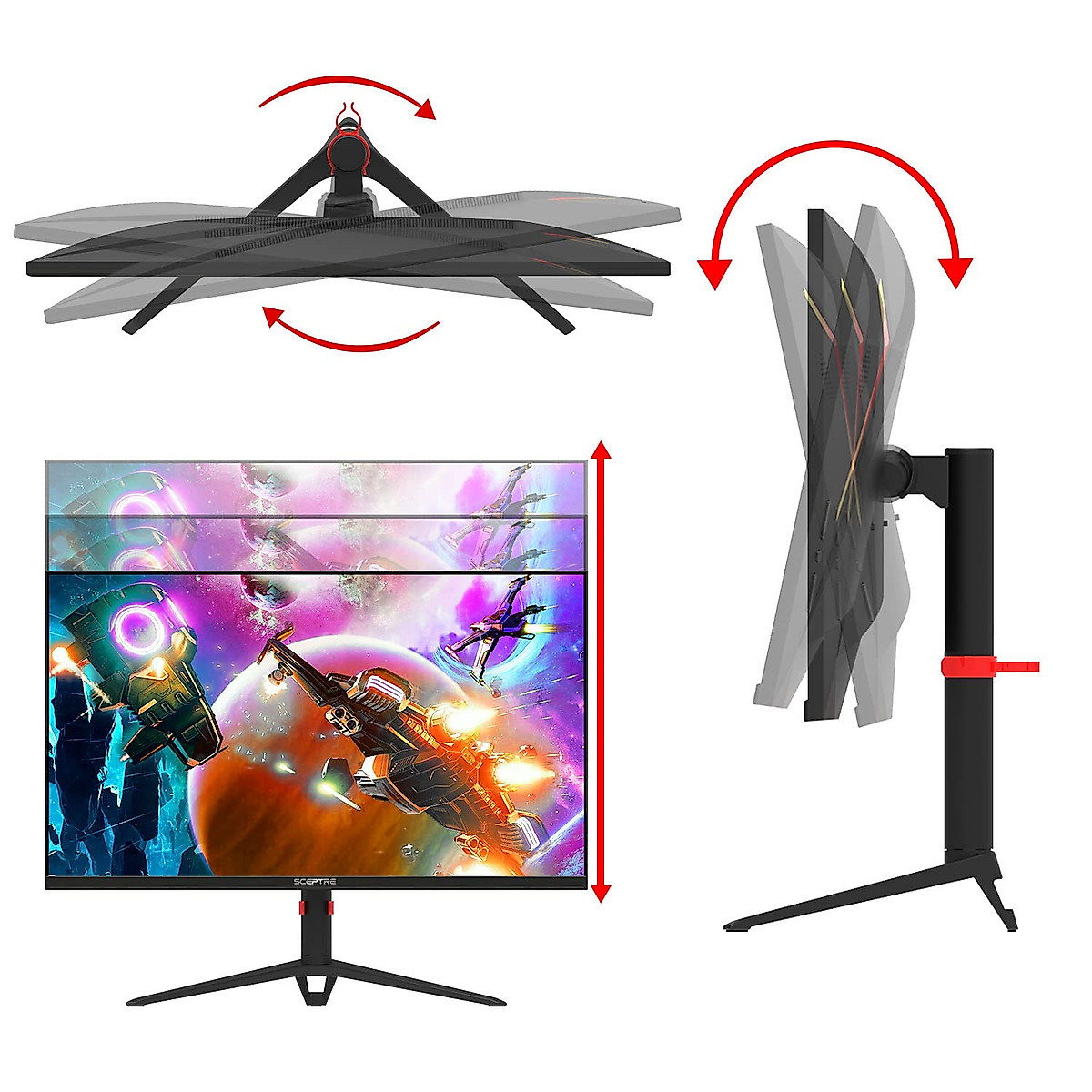Sceptre 27-inch IPS 2K Gaming Monitor QHD 2560 x 1440p HDR400 up to 165Hz 1ms AMD FreeSync Premium DisplayPort HDMI 100% sRGB, Build-in Speakers Machine Black (E275B-QPD168)