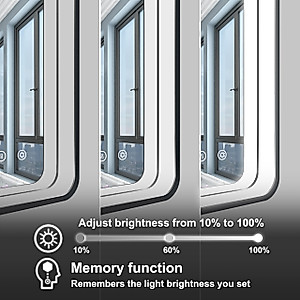 JSneijder 2-Piece(Frameless+Framed) LED Bathroom Mirror, 28x36 Inch, Bathroom Vanity Mirror with Lights, Wall Mounted Dimmable Anti-Fog Lighted Wall Mirror for Bedroom