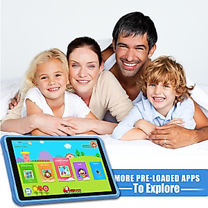 YINOCHE Kids Tablet 8 inch Tablet for Kids 64G Toddler Tablet for Toddlers with Parental Control Children's Tablet with case Included Dual Camera Support YouTube Netflix for Boys (Blue)